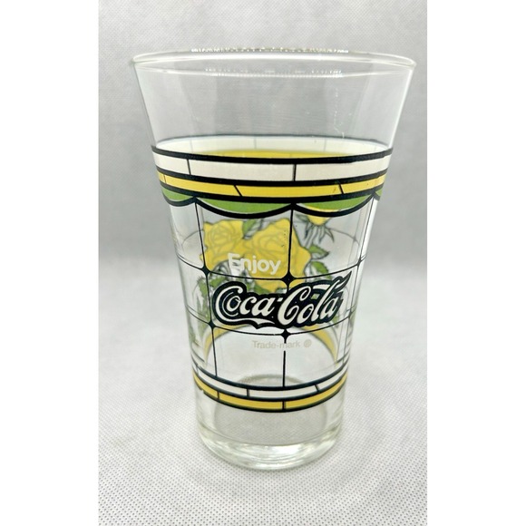 Coca Cola | Art | Vintage Coca Cola Green Yellow Rose Stain Flair Style ...